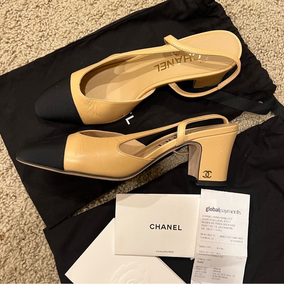 CHANEL | Shoes | Chanel Cap Toe Slingback Pumps | Poshmark
